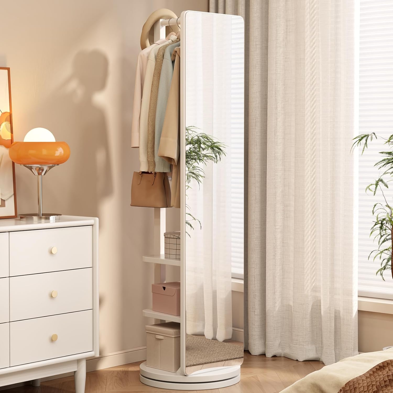 Amazon.com: KASLANDI Full Length Mirror,Full Body Mirror Solid Wood ...