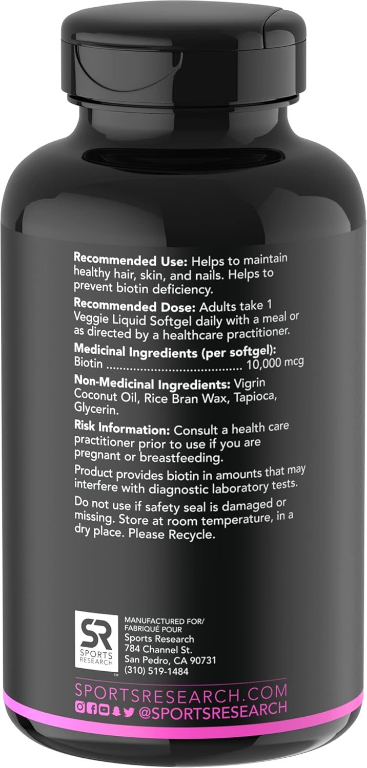 Biotina de 000035 oz con aceite de coco no transgénicos y sin gluten ...