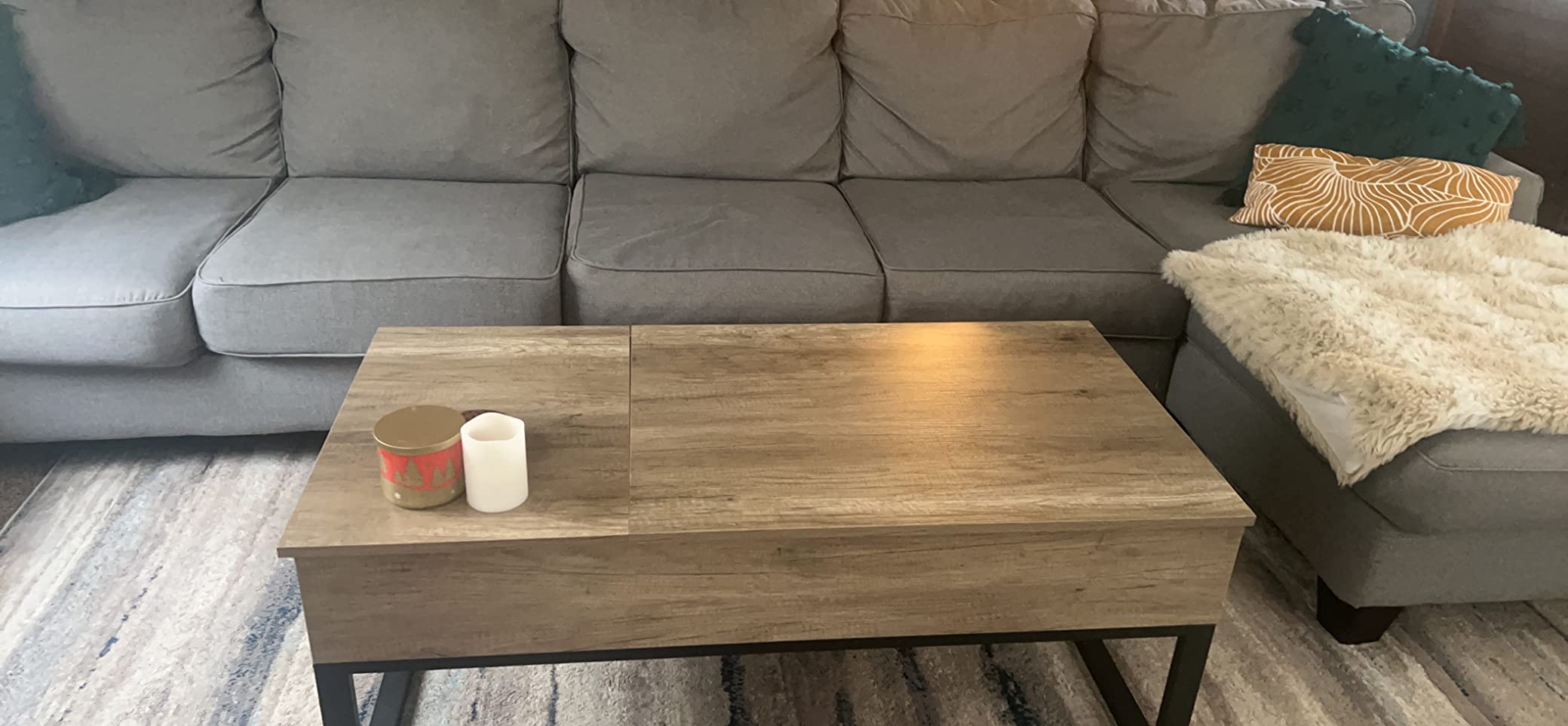 $14/mo - Finance Yaheetech 2 Way Lift Top Coffee Table with Storage and ...