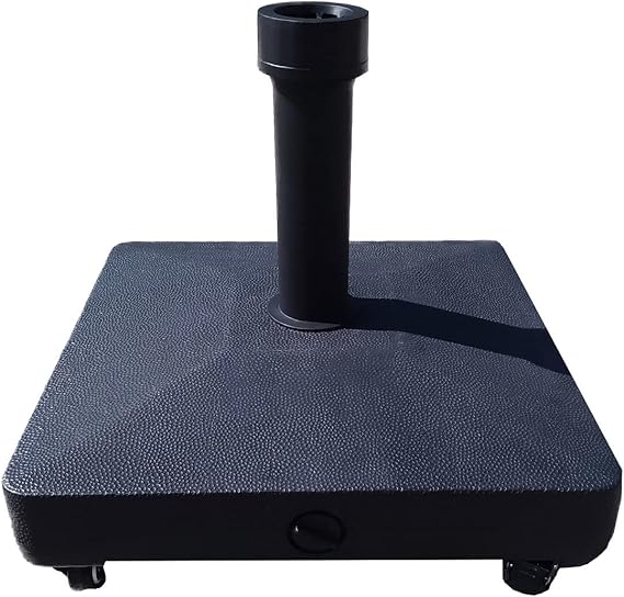 GROUNDLEVEL Garden Parasol Base 27KG, Parasol On Wheels, 4 Easy Move ...