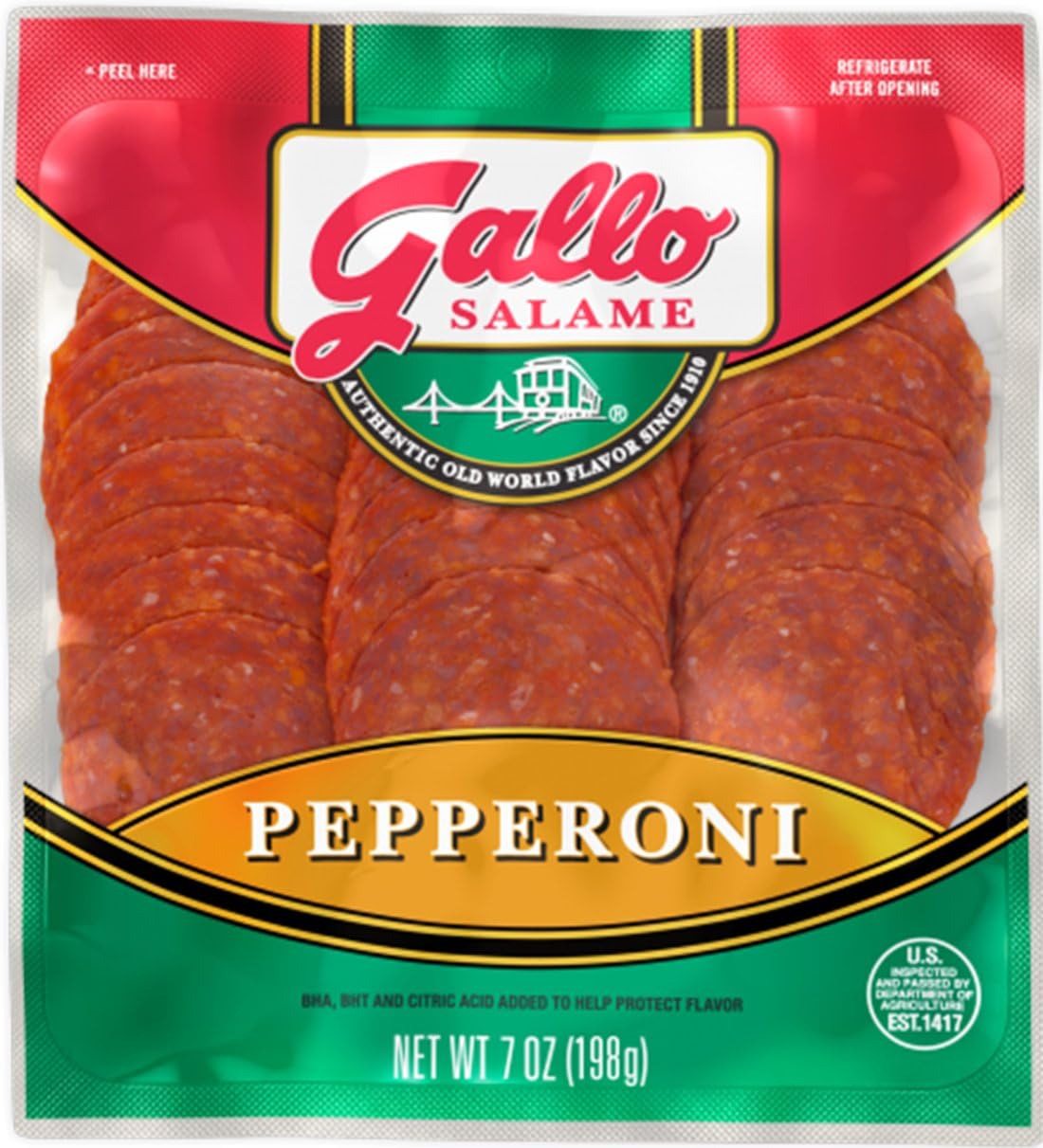 Amazon.com: Gallo Salame Deli Sliced Pepperoni 7 oz Package (Pack of 2 ...