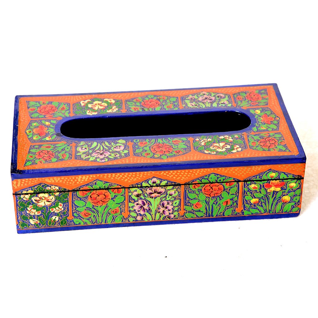 Kashmiri Multicolor Chinar Paper Mache Tissue Box : Amazon.in