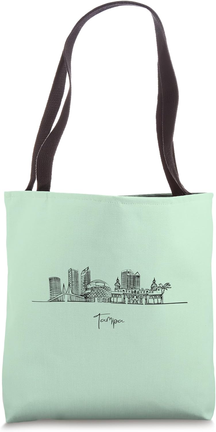 Amazon.com: Tampa Florida USA Skylines Tote Bag : Clothing, Shoes & Jewelry