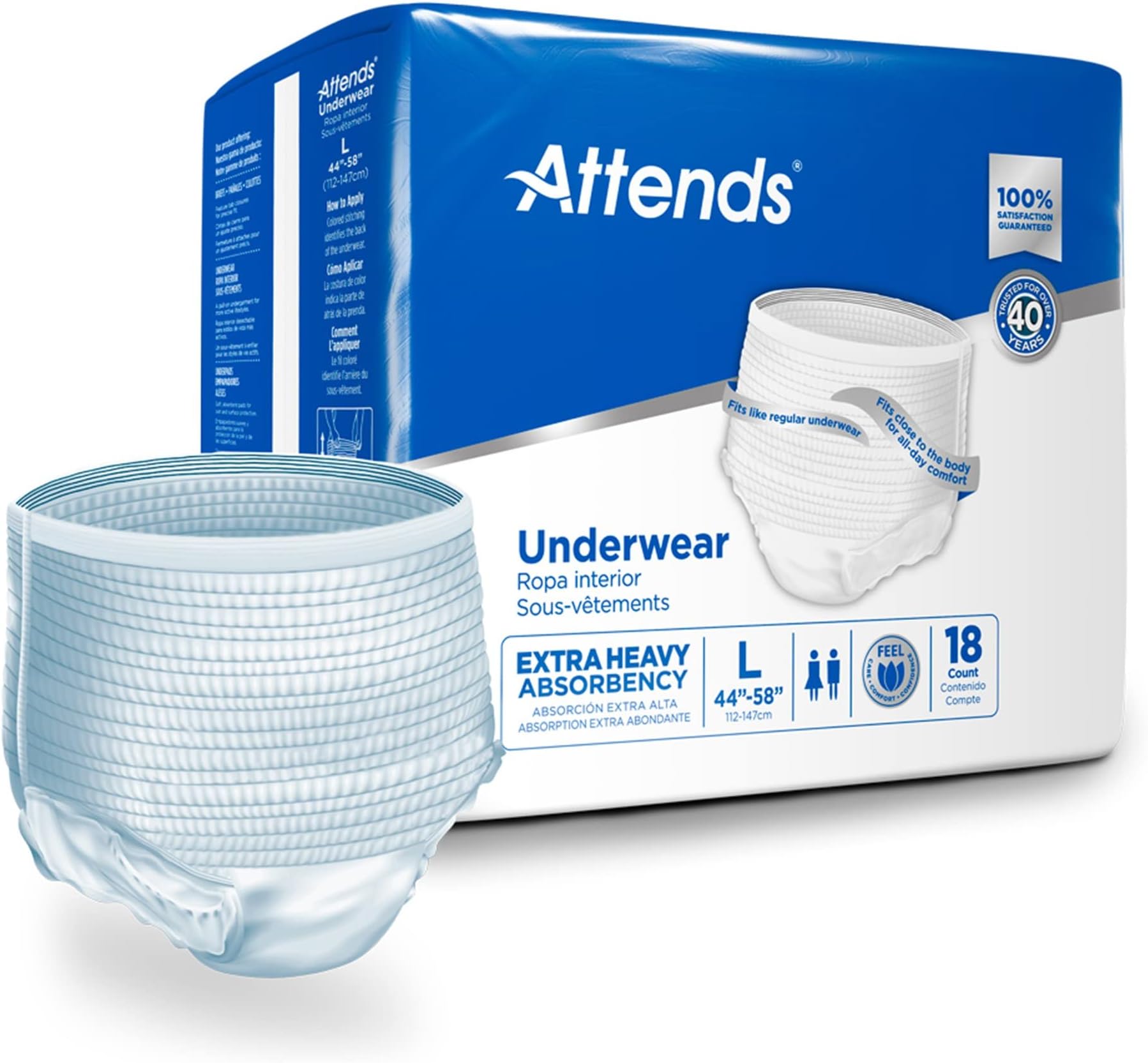 Amazon.com: Attends Underwear for Adult Incontinence Care with Quick ...