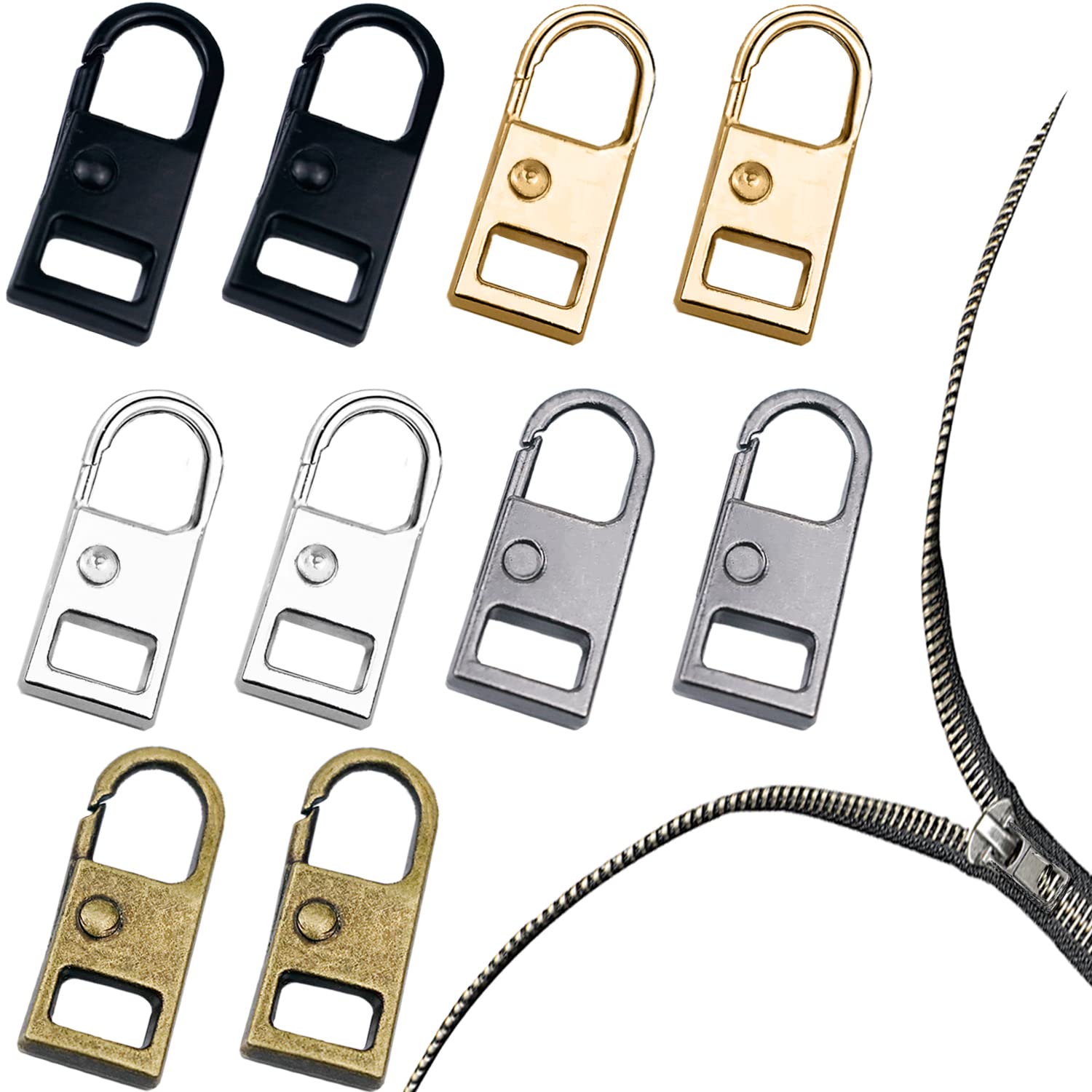 Amazon.com: 10 PCS Zipper Pull Replacement, Repair Kit Zipper Slider ...