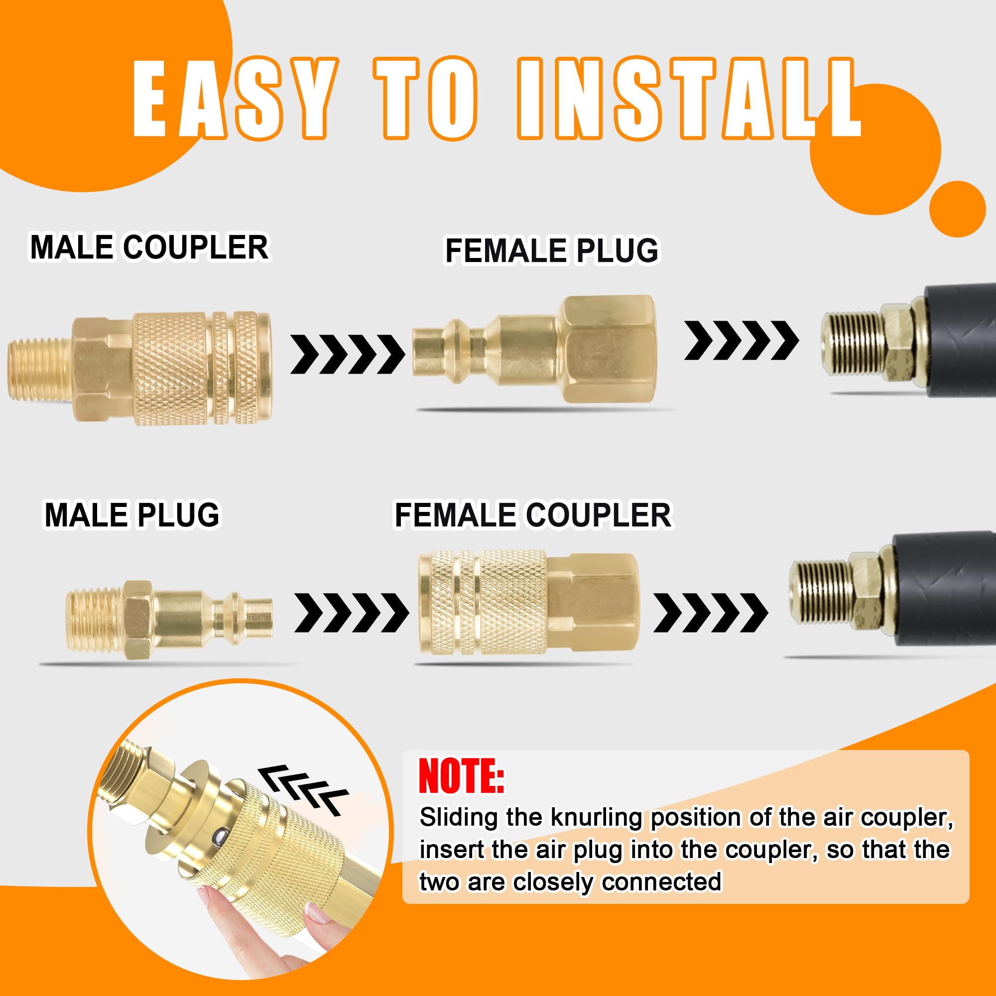Snapklik.com : Air Coupler & Plug Kit,60Pcs 1/4 Inch NPT Air Tool ...
