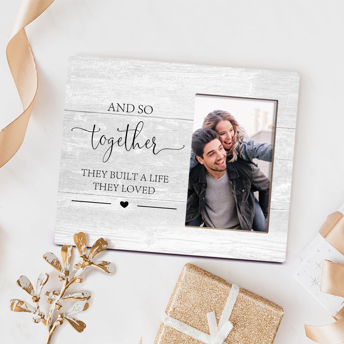Orchroma Marco de fotos de amor para parejas, regalos románticos de ...