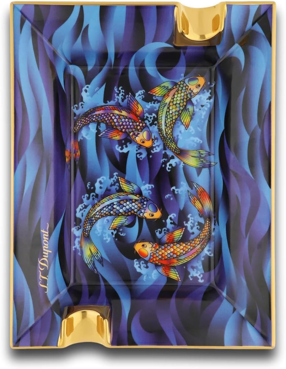 Amazon.com: S.T. Dupont Koi Fish Large 2-Cigar Porcelain Ashtray : Home ...
