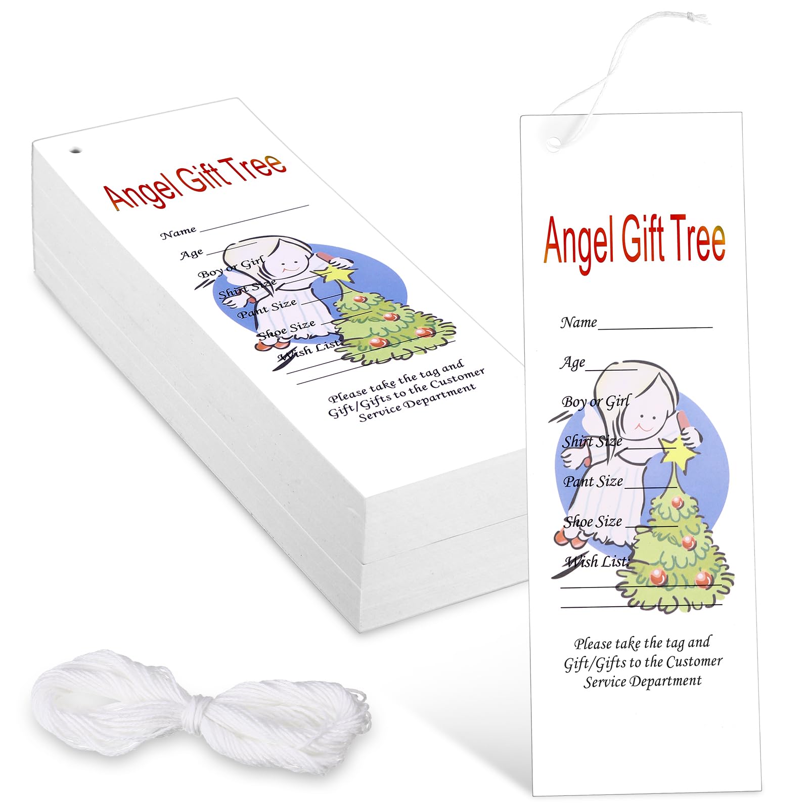Amazon.com: Watersay 100 Pieces Christmas Angel Tags Christmas Giving ...