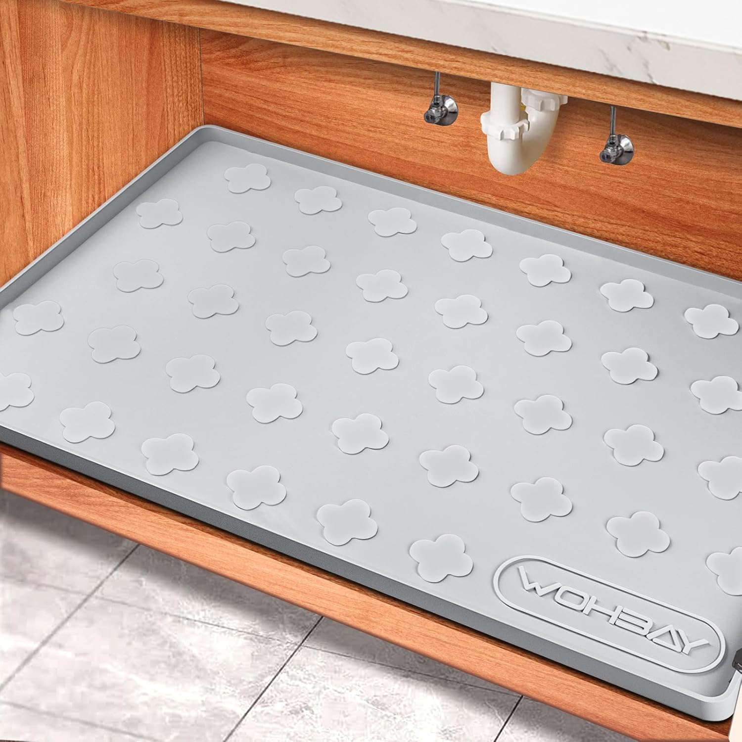 Amazon.com: Under Sink Mats for Kitchen Waterproof,34" X 22" Silicone ...