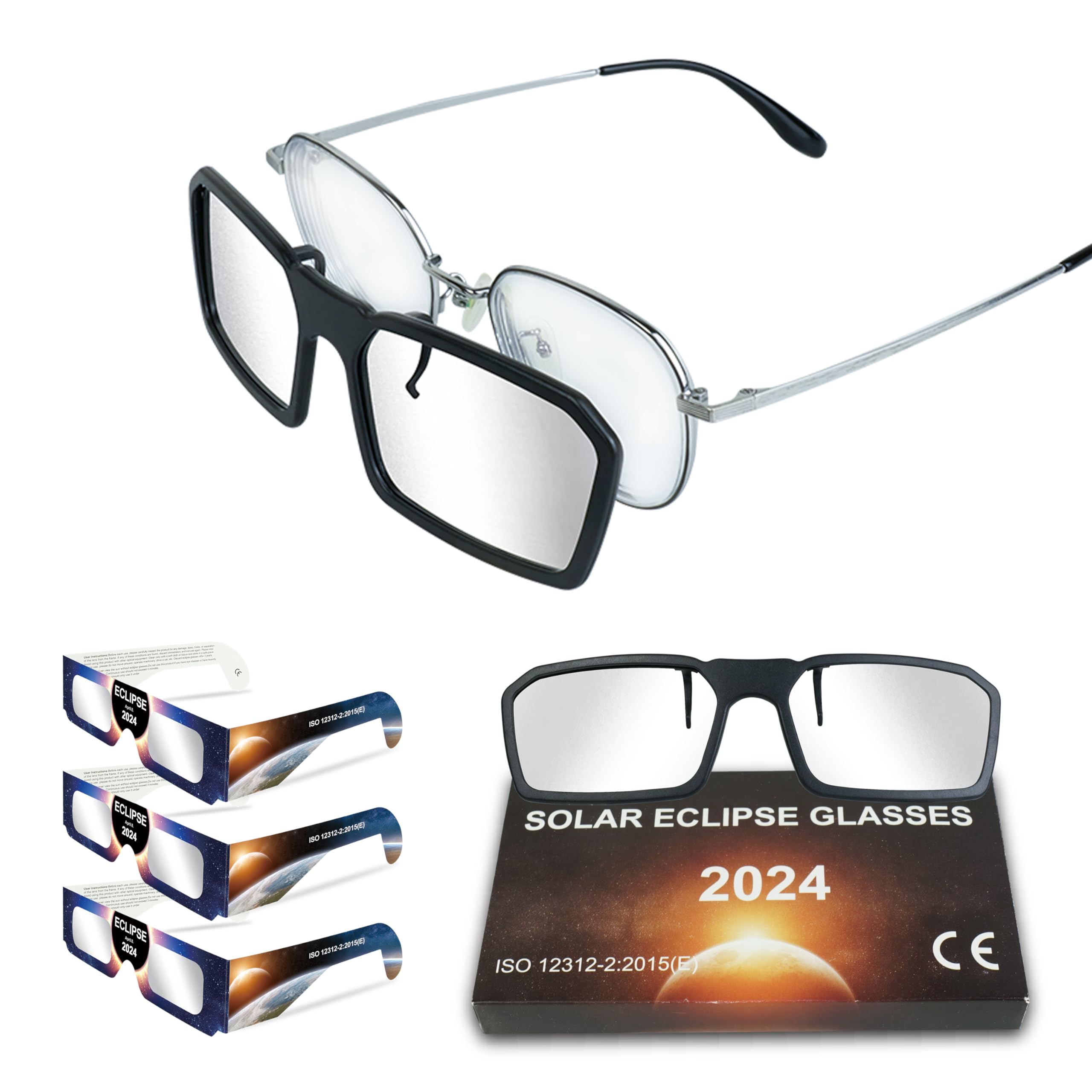 Clip-on Eclipse Glasses for Myopia Glasses - ISO & CE Safety Lens for ...