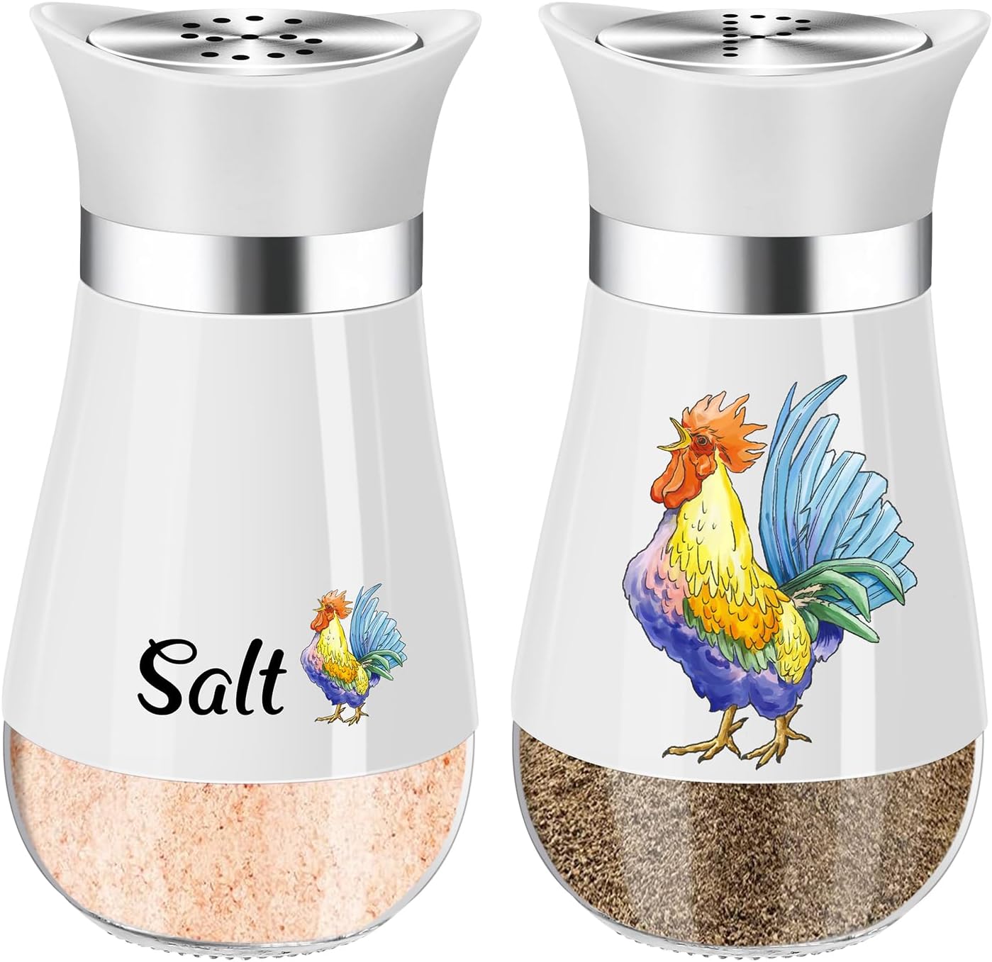 Amazon.com: Salt and Pepper Shakers Set, 4 oz White Salt Pepper Shaker ...