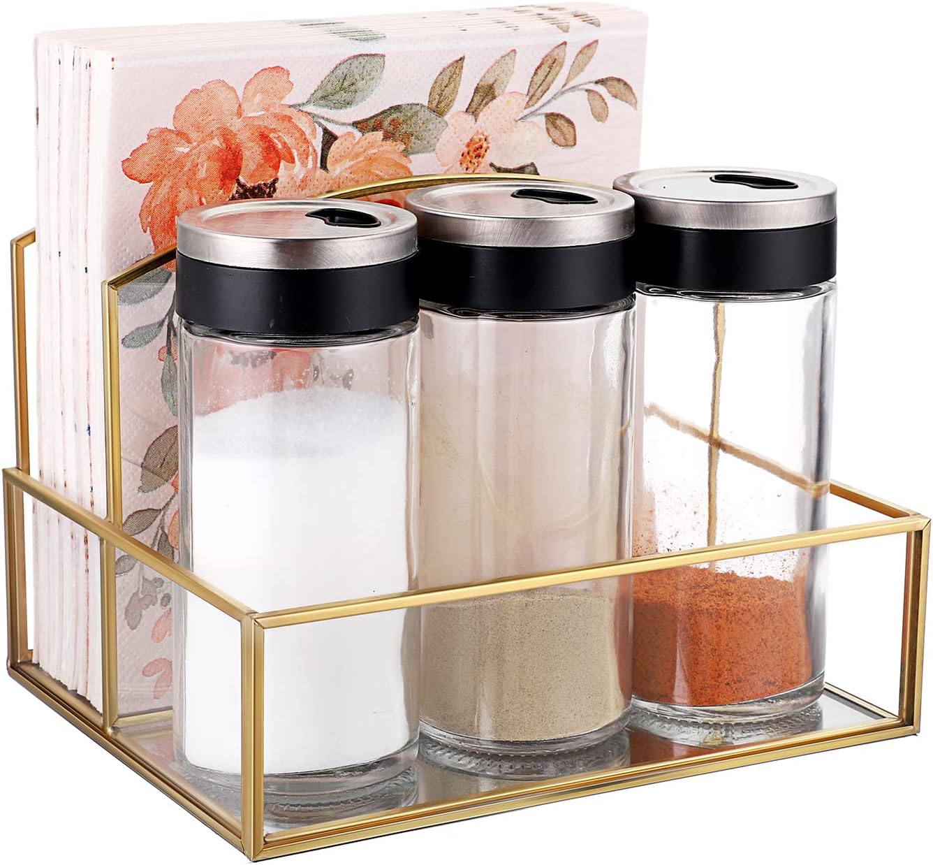 Amazon.com: Sumnacon Glass Napkin Holder - Napkin Holder with Storage ...