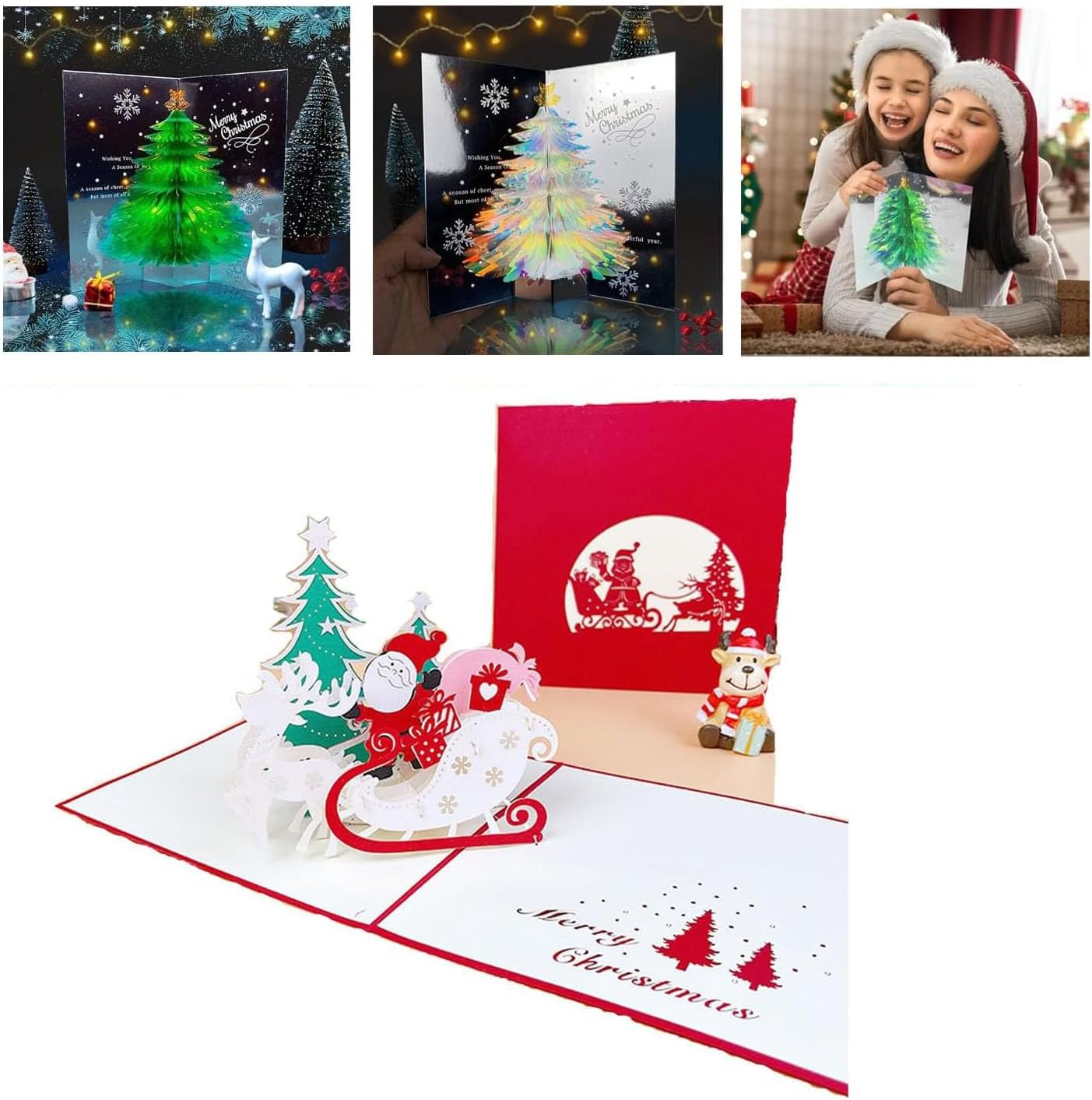 Amazon.com : Unique Christmas Tree 3D Pop-Up Card - 2024 New Creative Glitter Dream Christmas ...