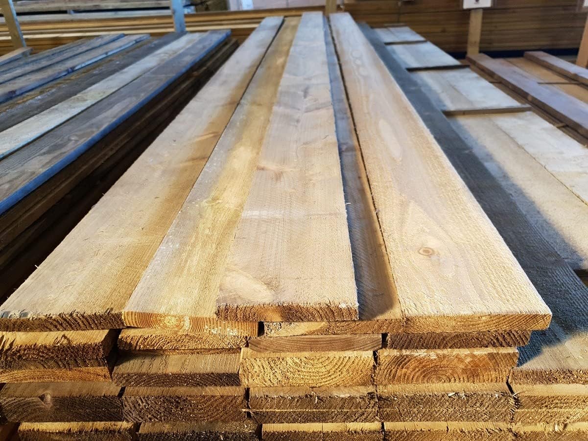 Wooden Gravel Board Treated Timber 150mm x 22mm (6x1 Inch) 2.4m Long ...