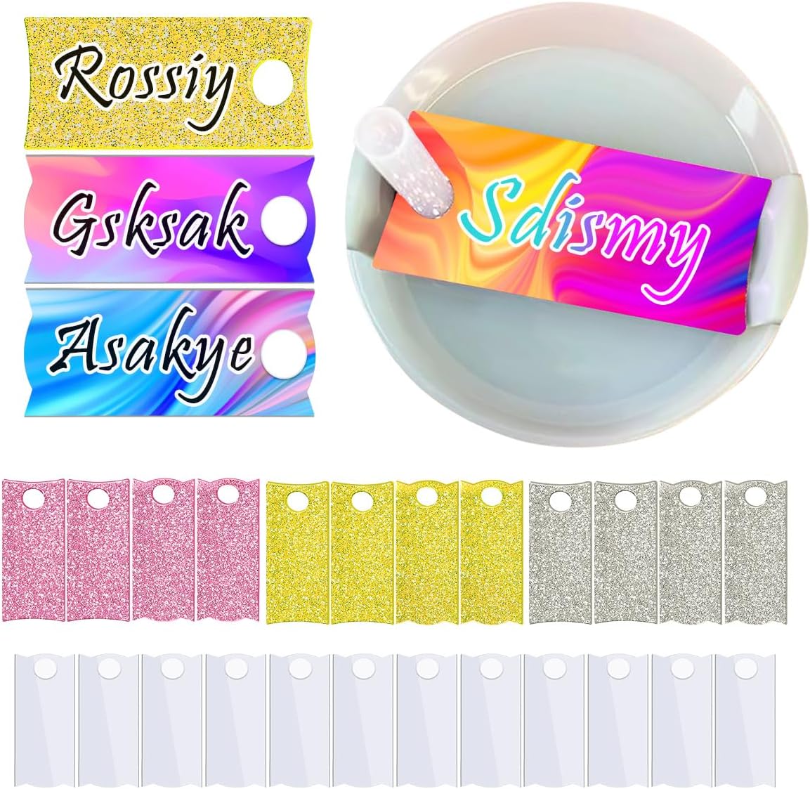 Amazon.com: Sublimation Name Plate Blanks, 20 Pcs Sublimation Topper ...