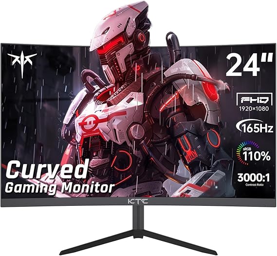 Amazon.com: KTC 24 Inch Curved Gaming Monitor, 165Hz FHD 1080P ...