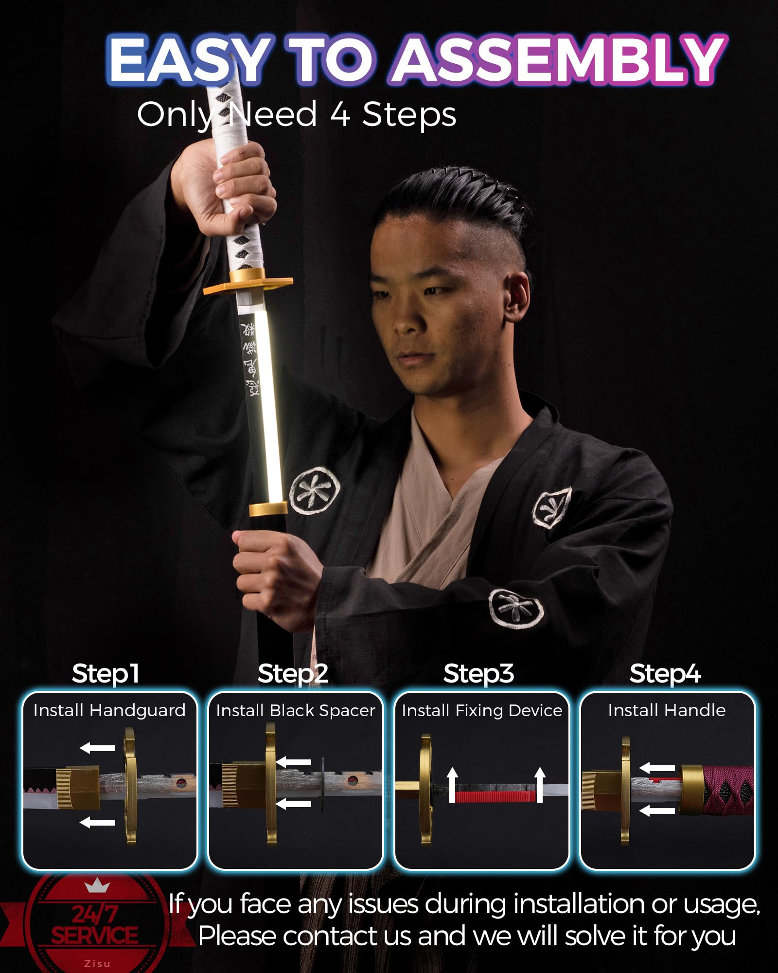 Snapklik.com : Zisu Light Up Sabito Sword - 40-Inch Sword