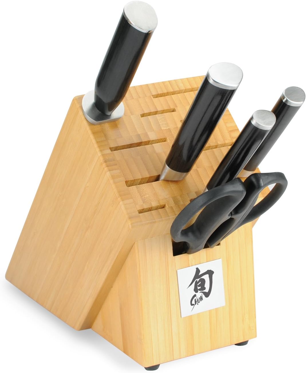 Amazon.com: Shun Classic 6-Piece Knife Set with Bamboo Block: Block ...
