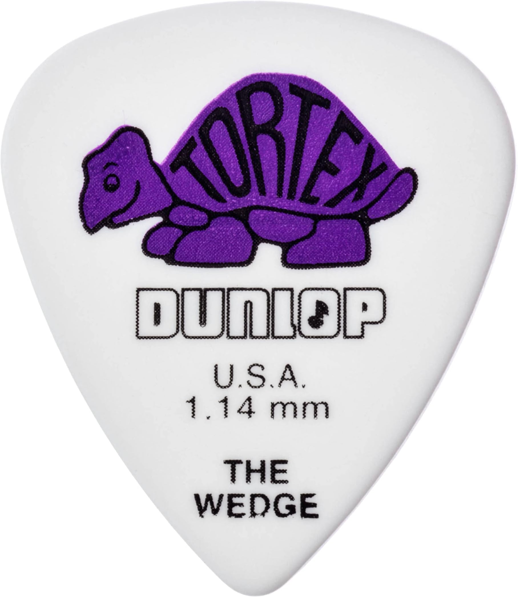 Dunlop 424P1.14 Tortex Wedge, White/Purple, 1.14mm, 12/Player's Pack ...