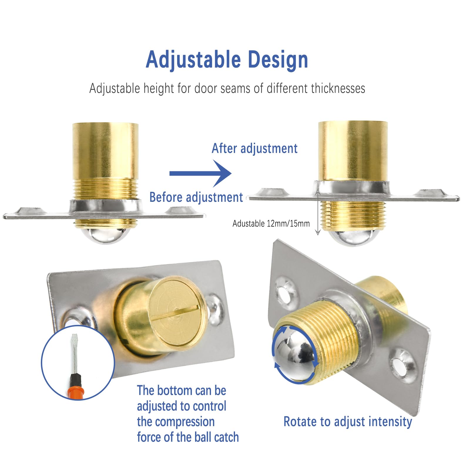 Snapklik.com : HOMOTEK 2 Pack Closet Door Ball Spring Catch Replacement ...