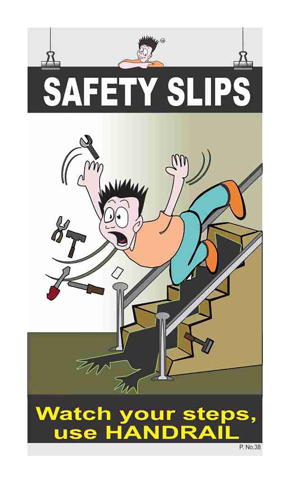 Posterkart Stairs Safety Slips Poster (Paper, 66 x 36 x 1 cm ...