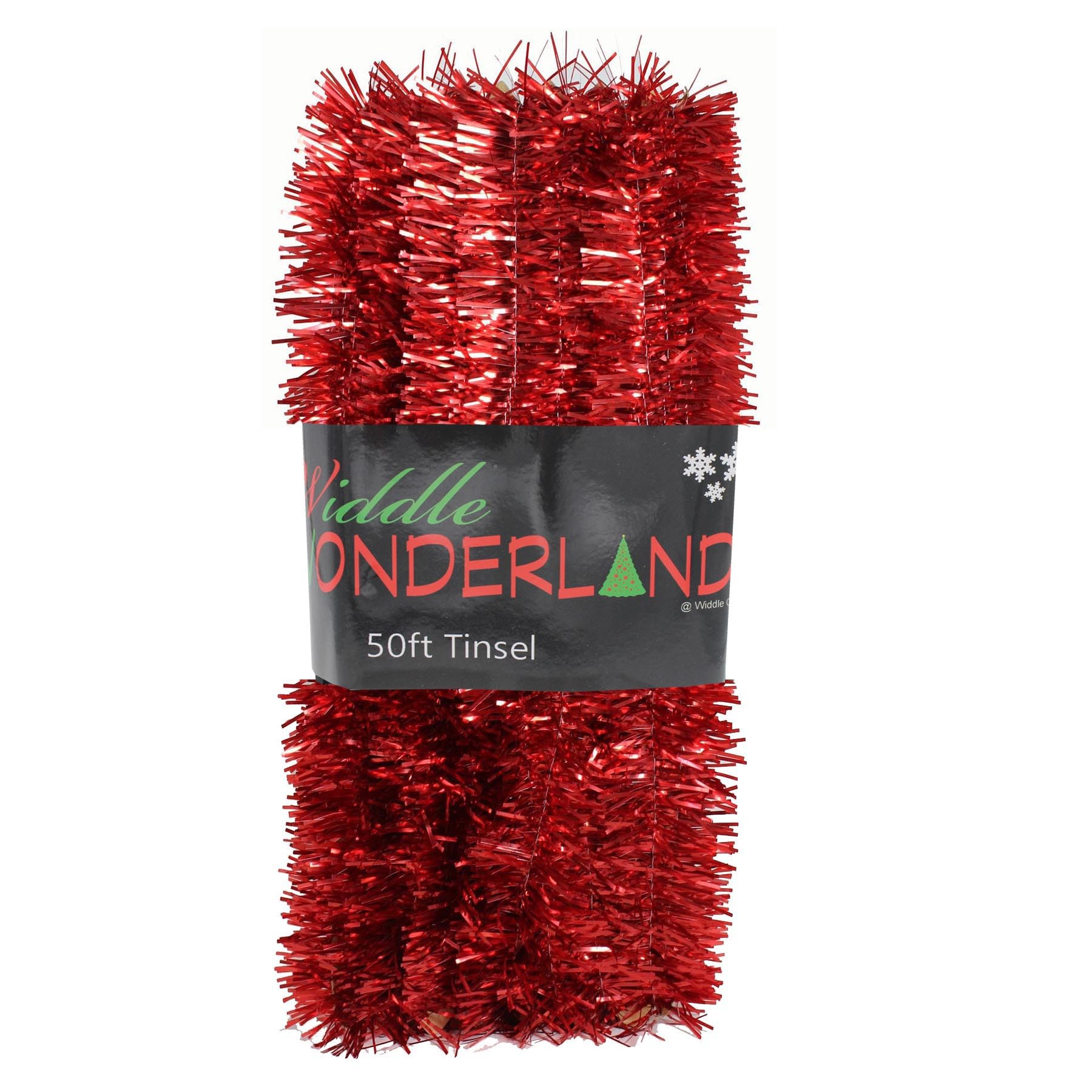 Widdle Gifts 50ft x 3cm Red Tinsel Extra Long 15 Metre Christmas ...