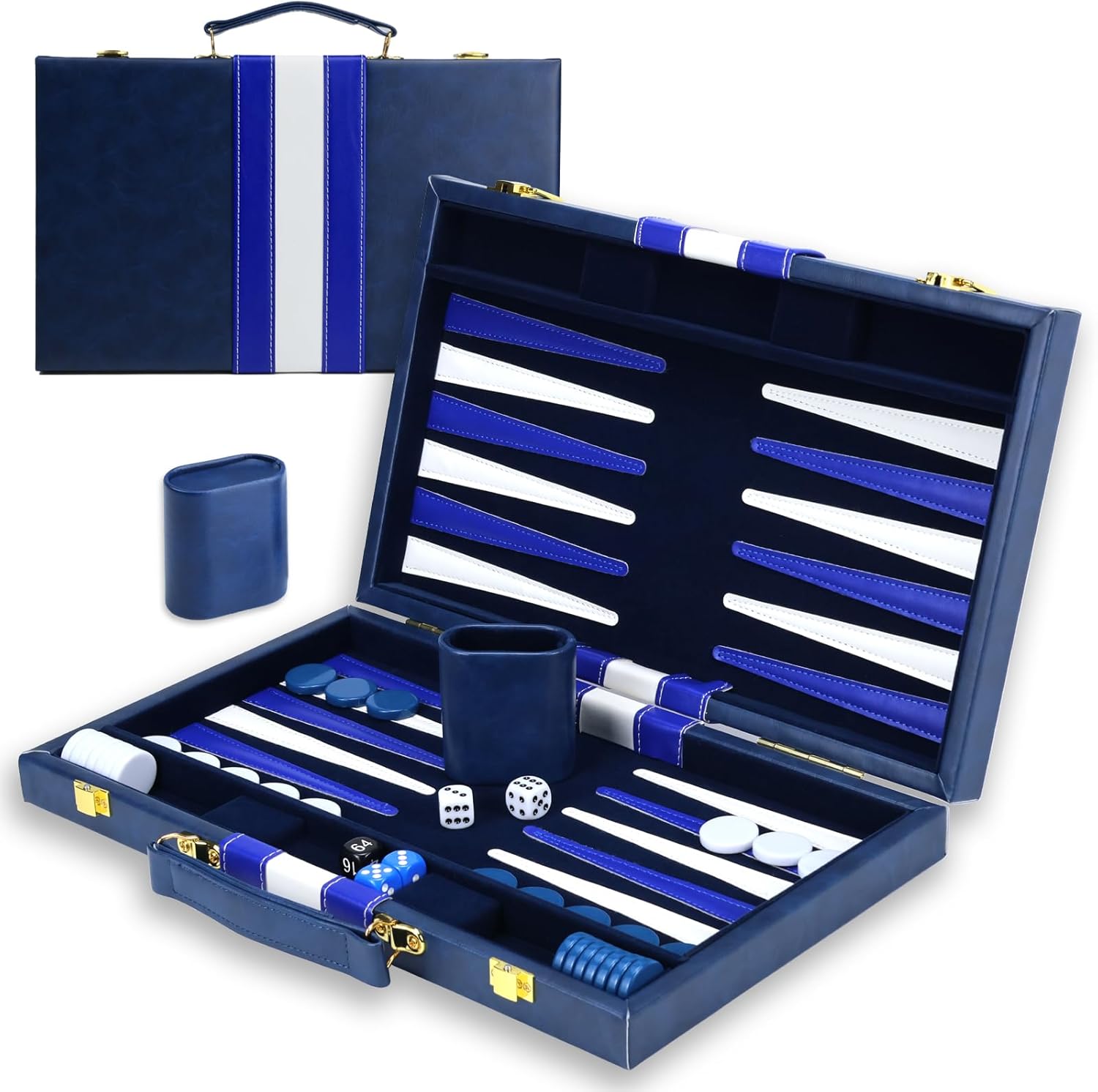 Amazon.com: Backgammon Sets for Adults, 15 inch Backgammon Blue Sets Classic Board Game with ...