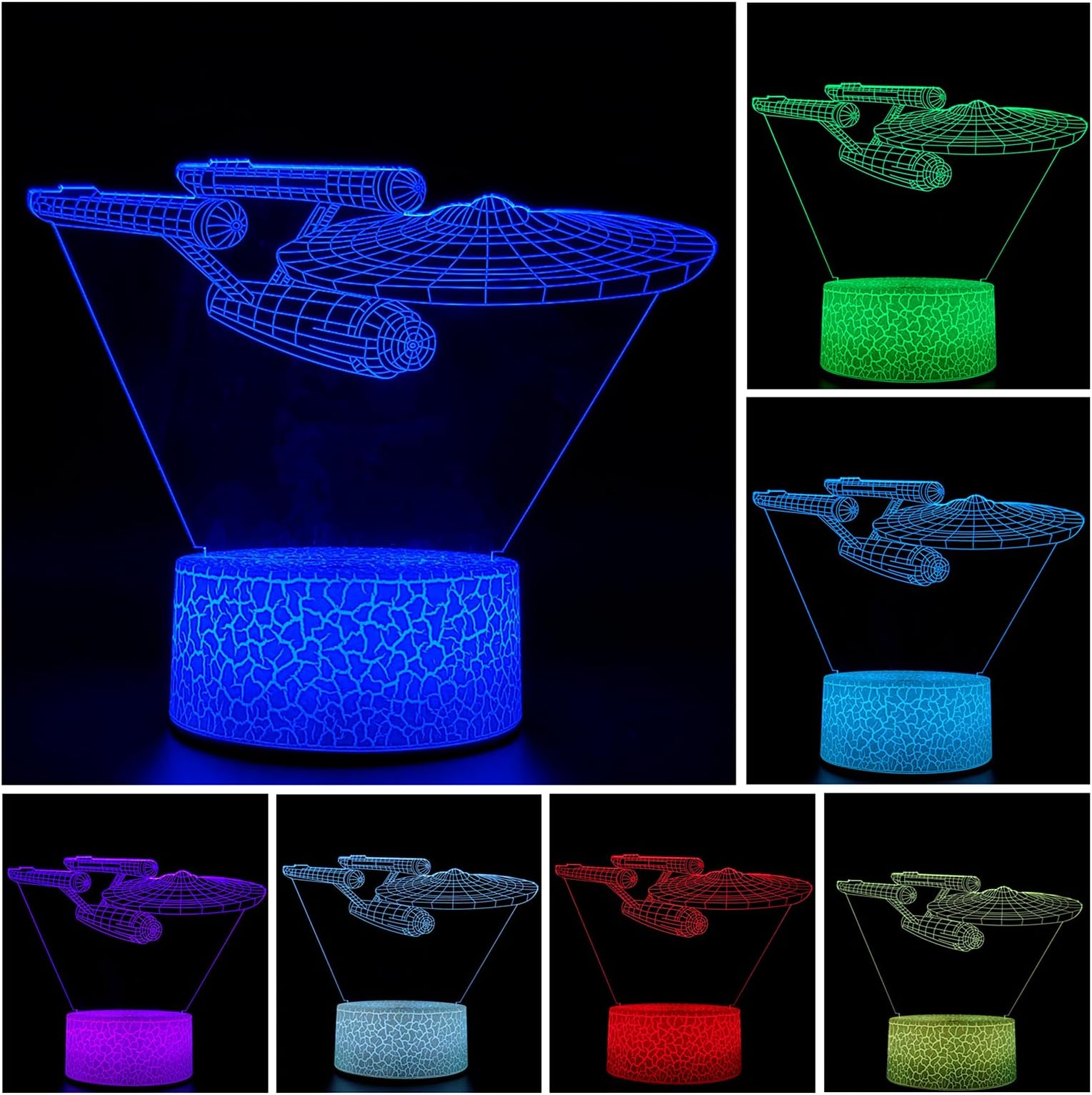 3D Optical Illusion Night Light, Visual Creative LED Desk Lamp Touch ...