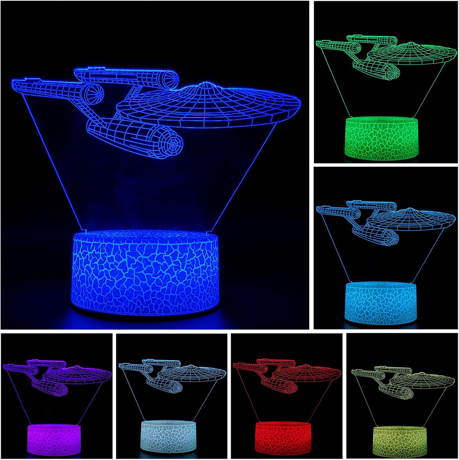 Gfytdxe 3D Optical Illusion Night Light, Visual Creative LED Desk Lamp ...
