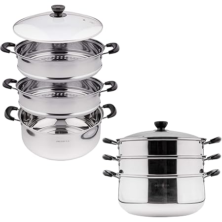 Amazon.com: CONCORD 3 Tier Premium Stainless Steel Steamer Set (32 CM ...