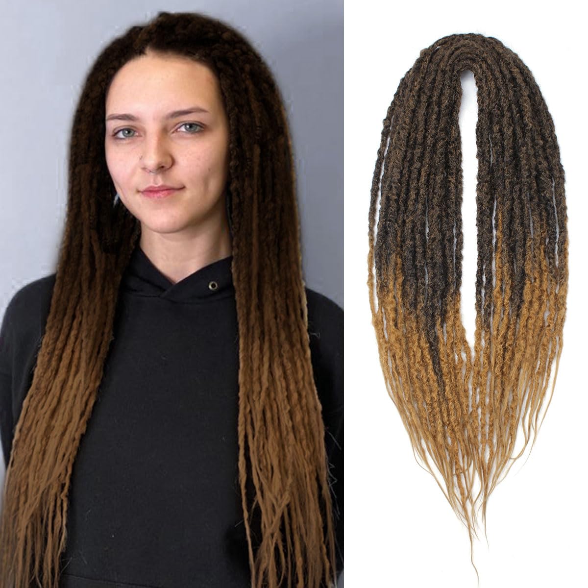 Amazon.com : Pouweney 20Strands Textured Boho Dreadlock Extensions ...