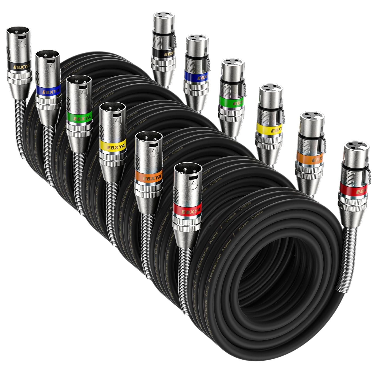 Amazon.com: EBXYA XLR Cables 25 Feet 6 Packs, XLR Male to Female ...