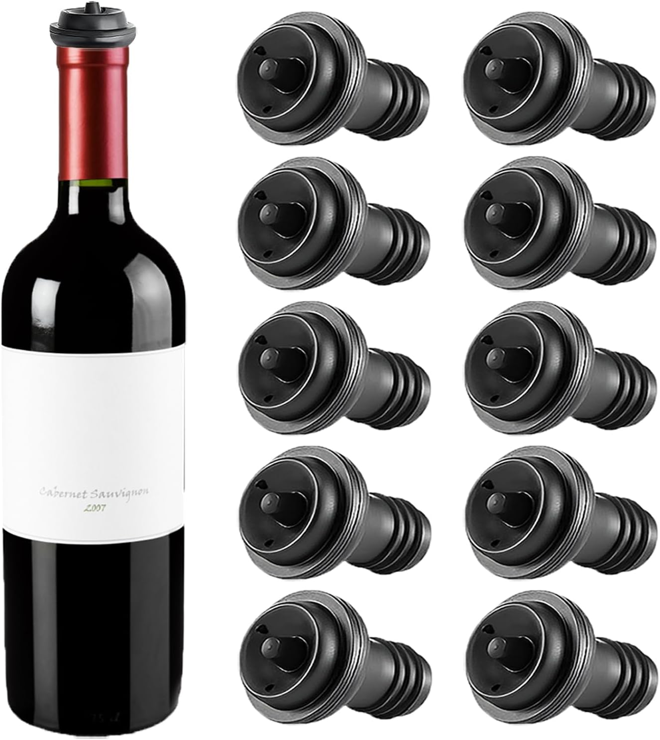 10PCS Wine Bottle Stoppers, Vacuum Stoppers for Wine Saver, Wine ...
