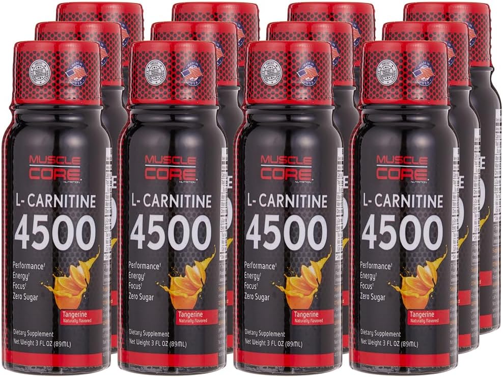 MUSCLE CORE NUTRITION L-Carnitine 4500 Tangerine, 89 Ml Box Of 12 ...