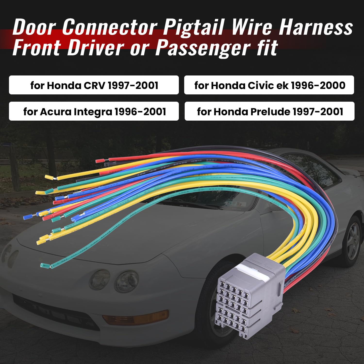 Snapklik.com : Door Connector Pigtail Harness For Honda CRV 1997-2001 ...