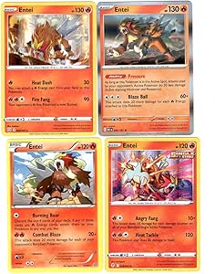 Amazon.com: Pokemon - Entei Legendary Pokemon 4 Card Lot - Holo - 030/ ...