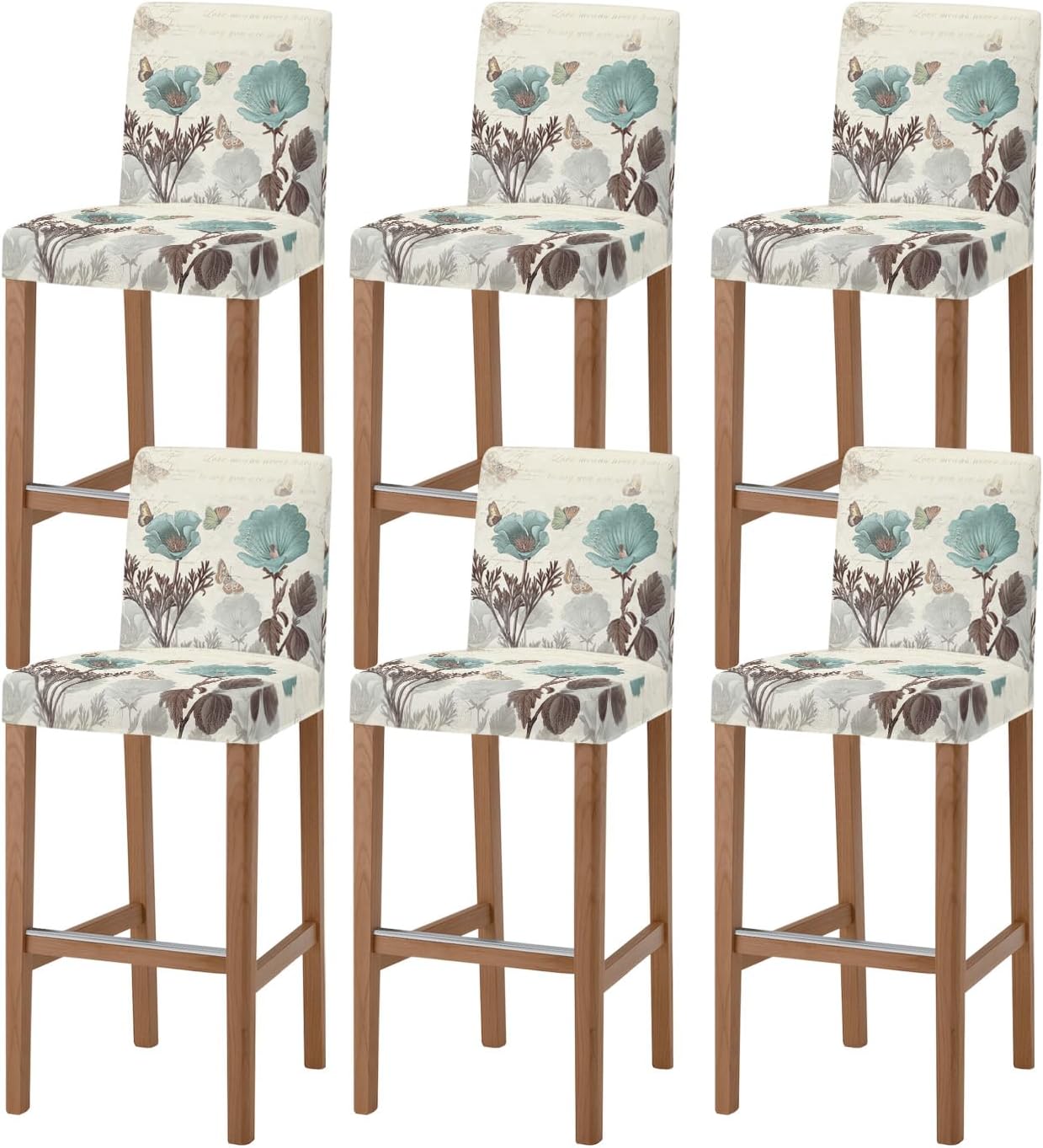 Amazon.com: Vintage Teal Tulip Bar Stool Chair Covers with Backs Set of ...