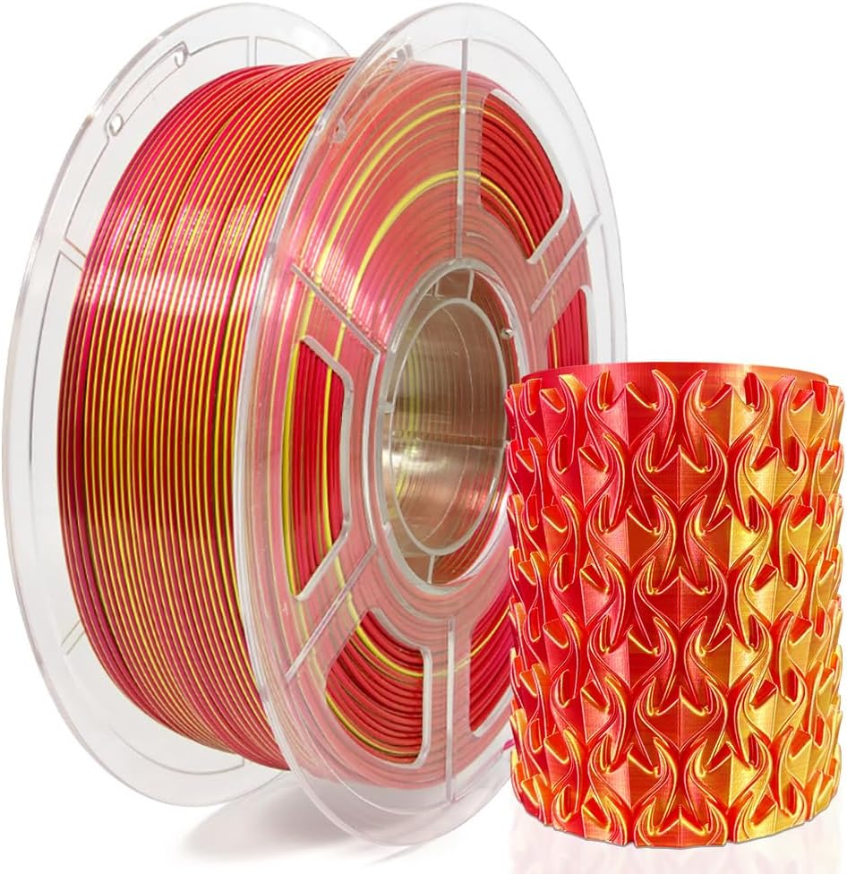 Amazon.com: MINGDA Silk Dual Color PLA Filament, 1.75mm for 3D Printer ...