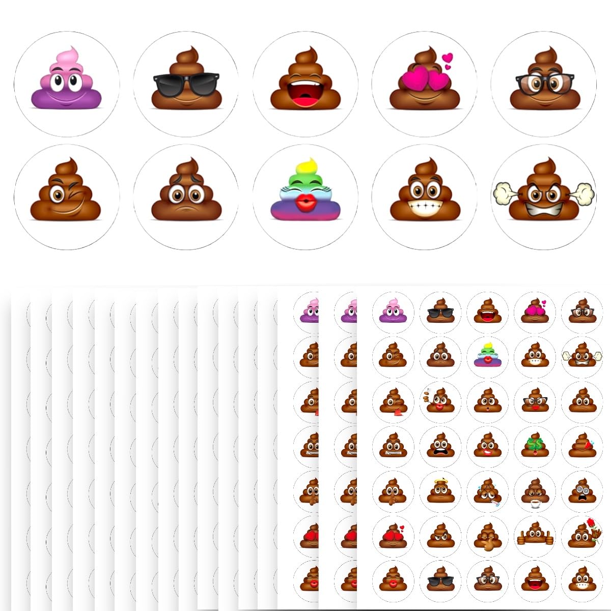 Joyful Artistry Poop Stickers 840 Cute Poop Stickers For Poop ...