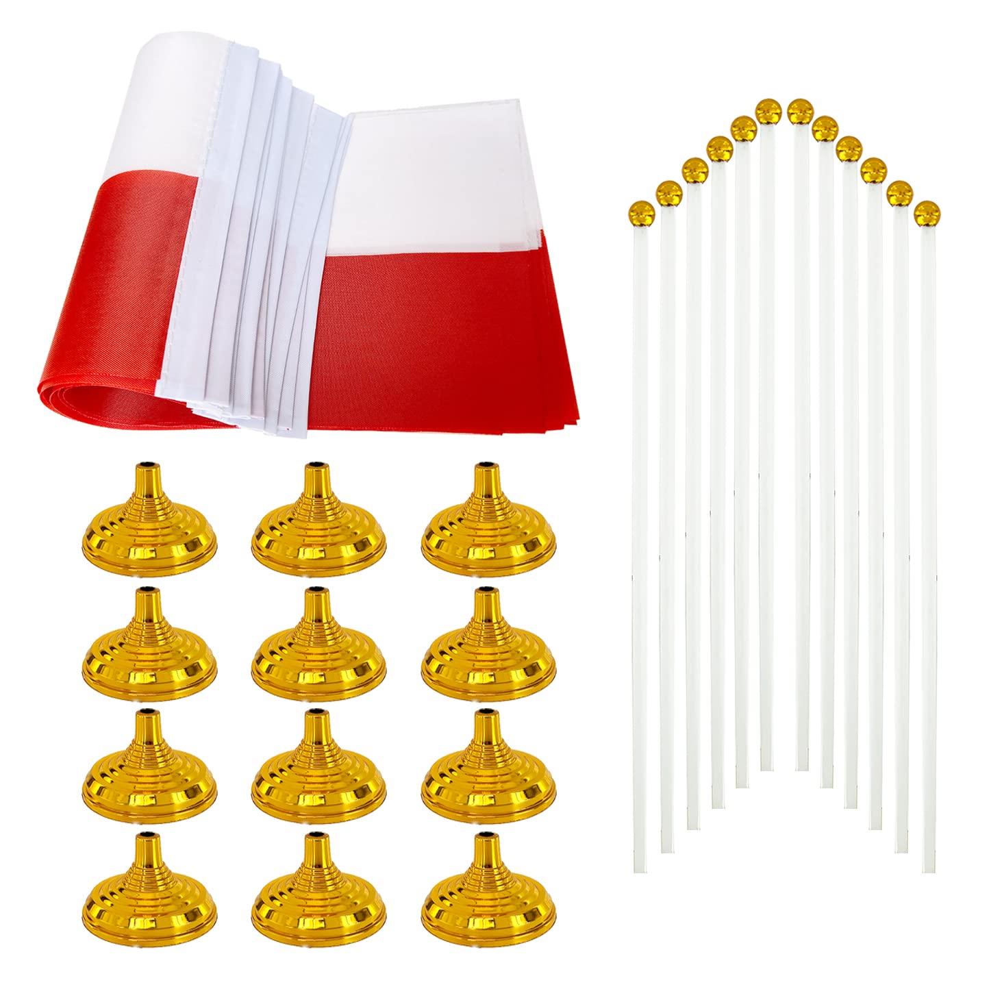Snapklik.com : WXTWK 12 Pack Poland Flag Polish Desk Flag Small Mini ...