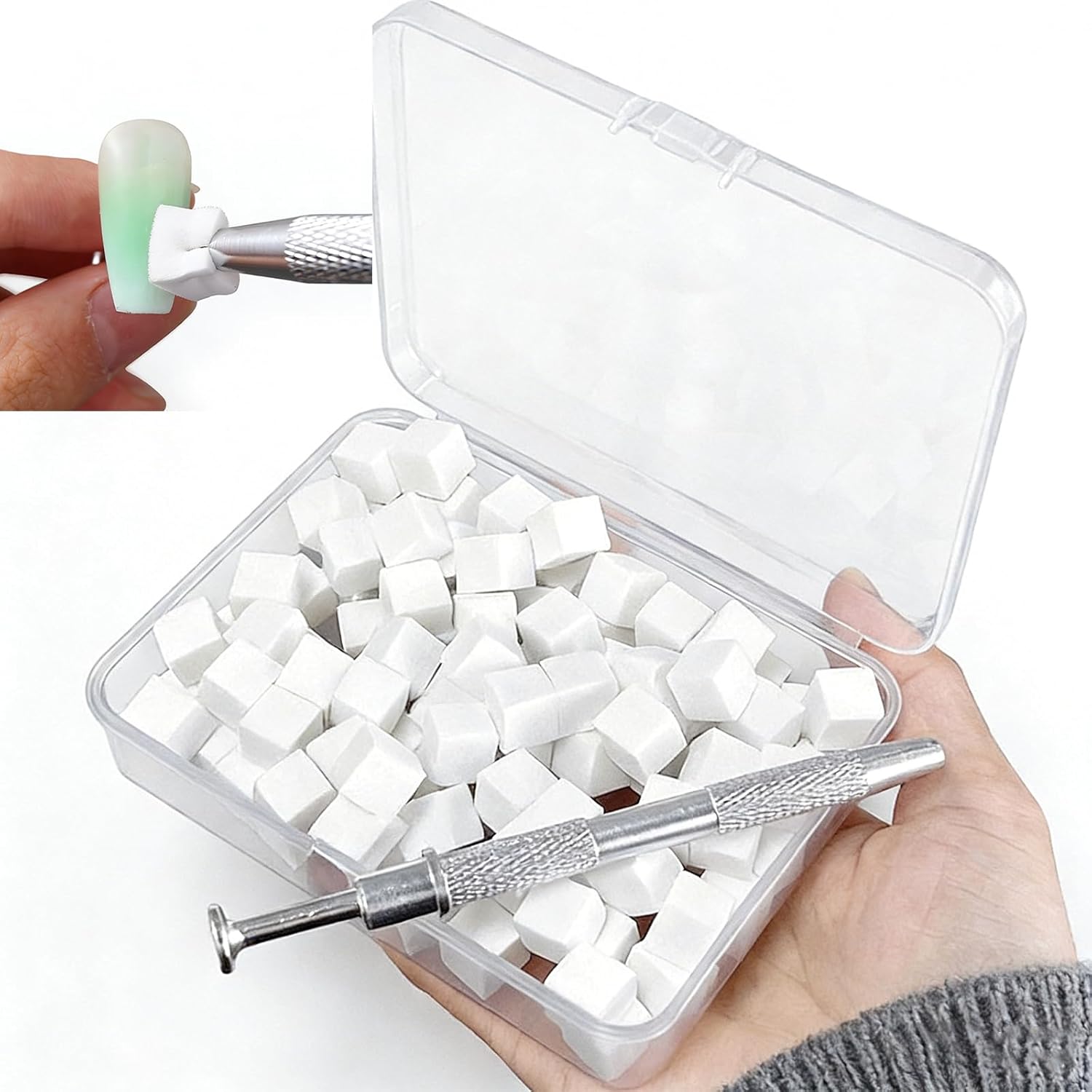 Amazon.co.jp: DYNAVERT ネイルスポンジ 白いスポンジ 1cm 100個セット 使い捨て 高密度 均一な発色 勾配染色 ...