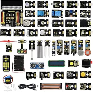 Amazon.com: KEYESTUDIO 45 Sensors Starter Kit for BBC Microbit V2.2 V2 V1.5,2c,OLED Display,Gas ...