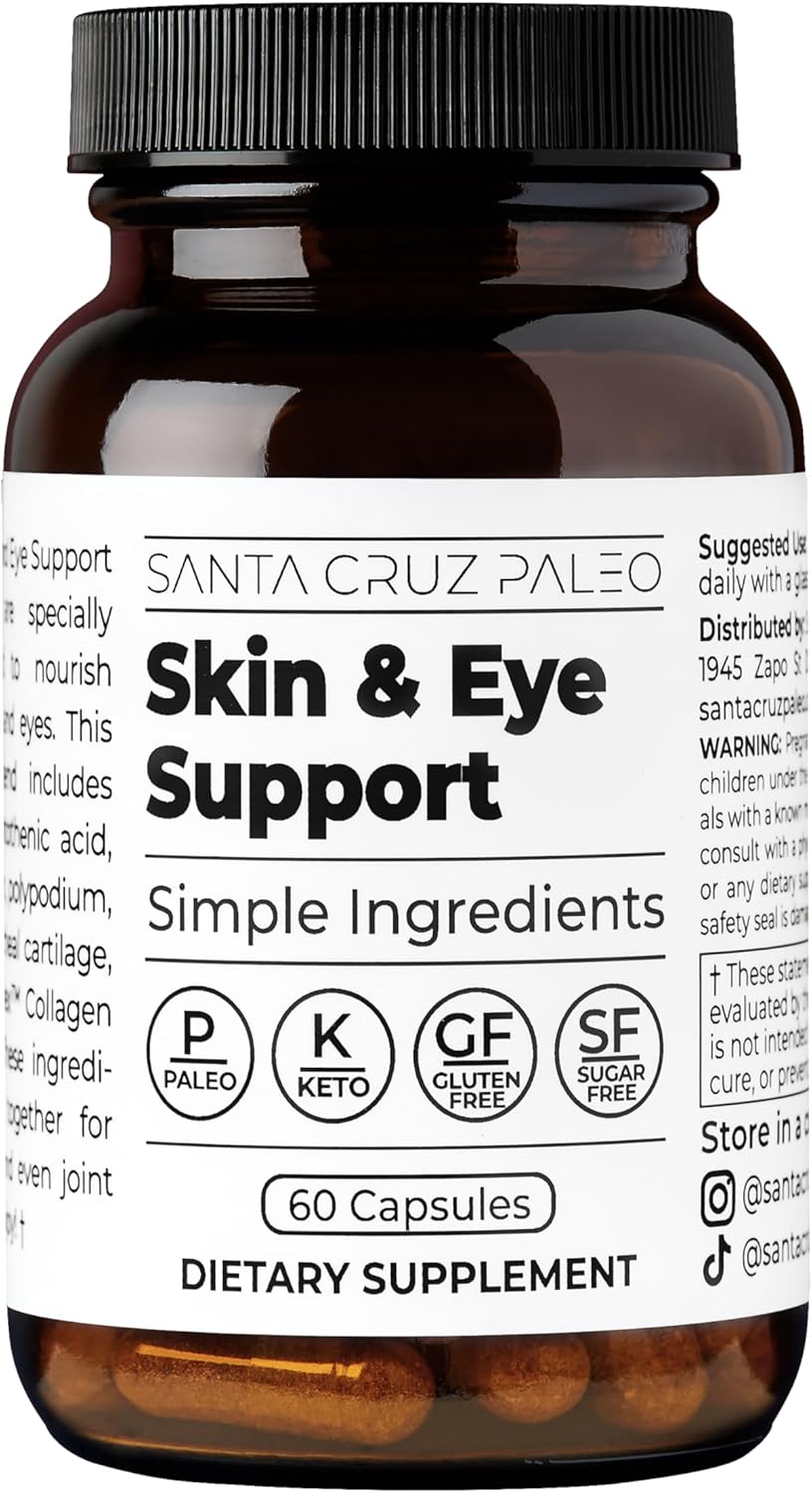 Amazon.com: Santa Cruz Paleo Skin & Eye Capsules, Simple Daily Formula ...