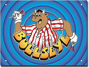 Bullseye Bully Metal Darts Sign Man Cave Accessories or Bar Accessories ...