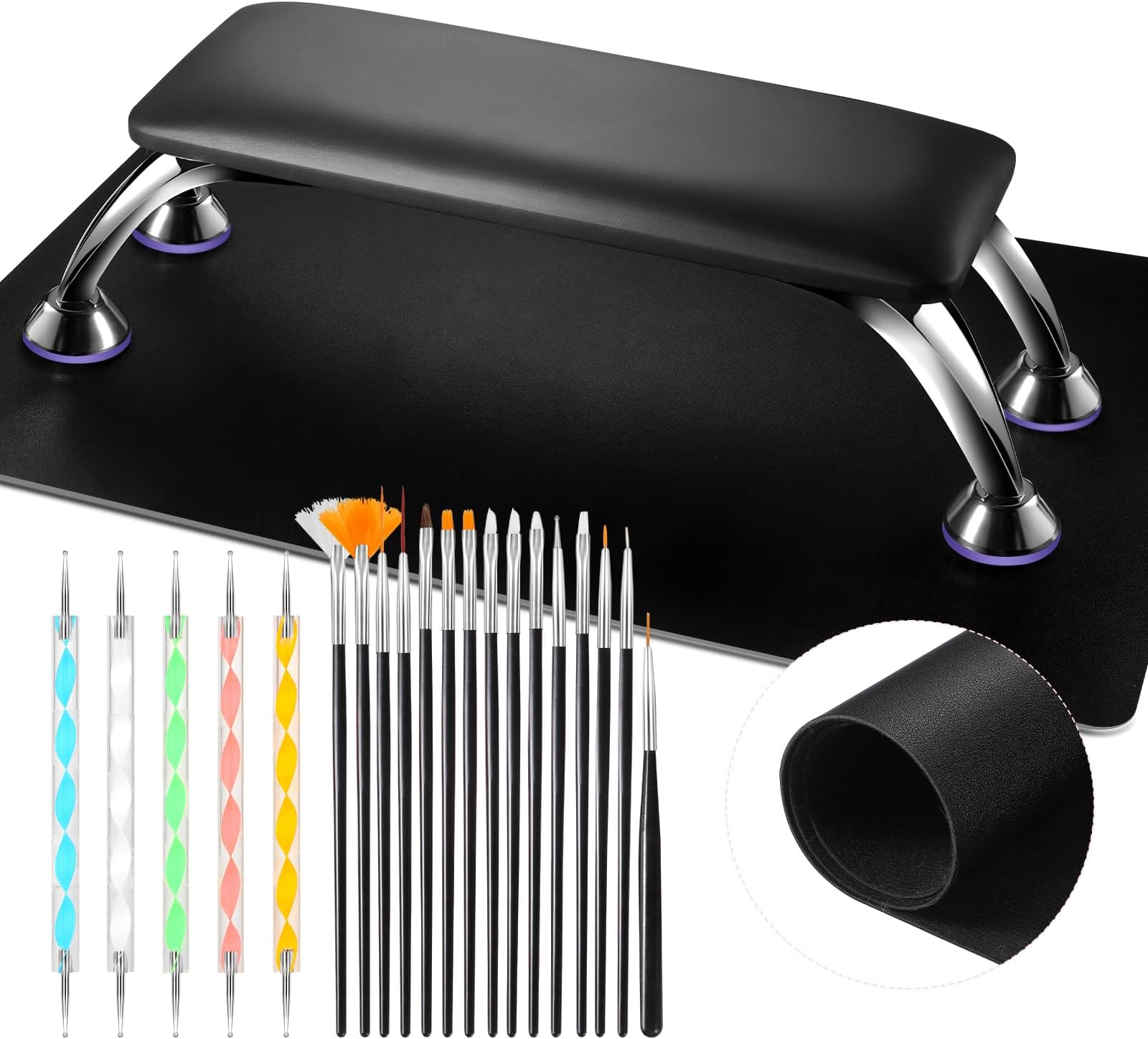 Amazon.com: Big Arm Rest for Nails Tech, Microfiber Leather Nail Arm ...