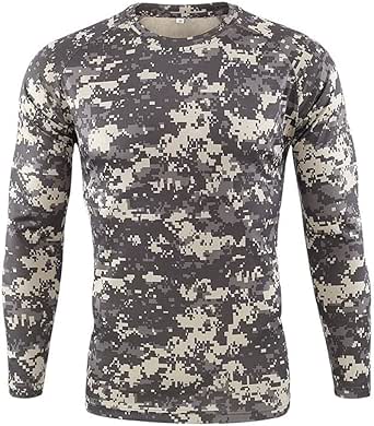 Long Sleeve Camo T-Shirt for Men Military Camouflage Athletic ...