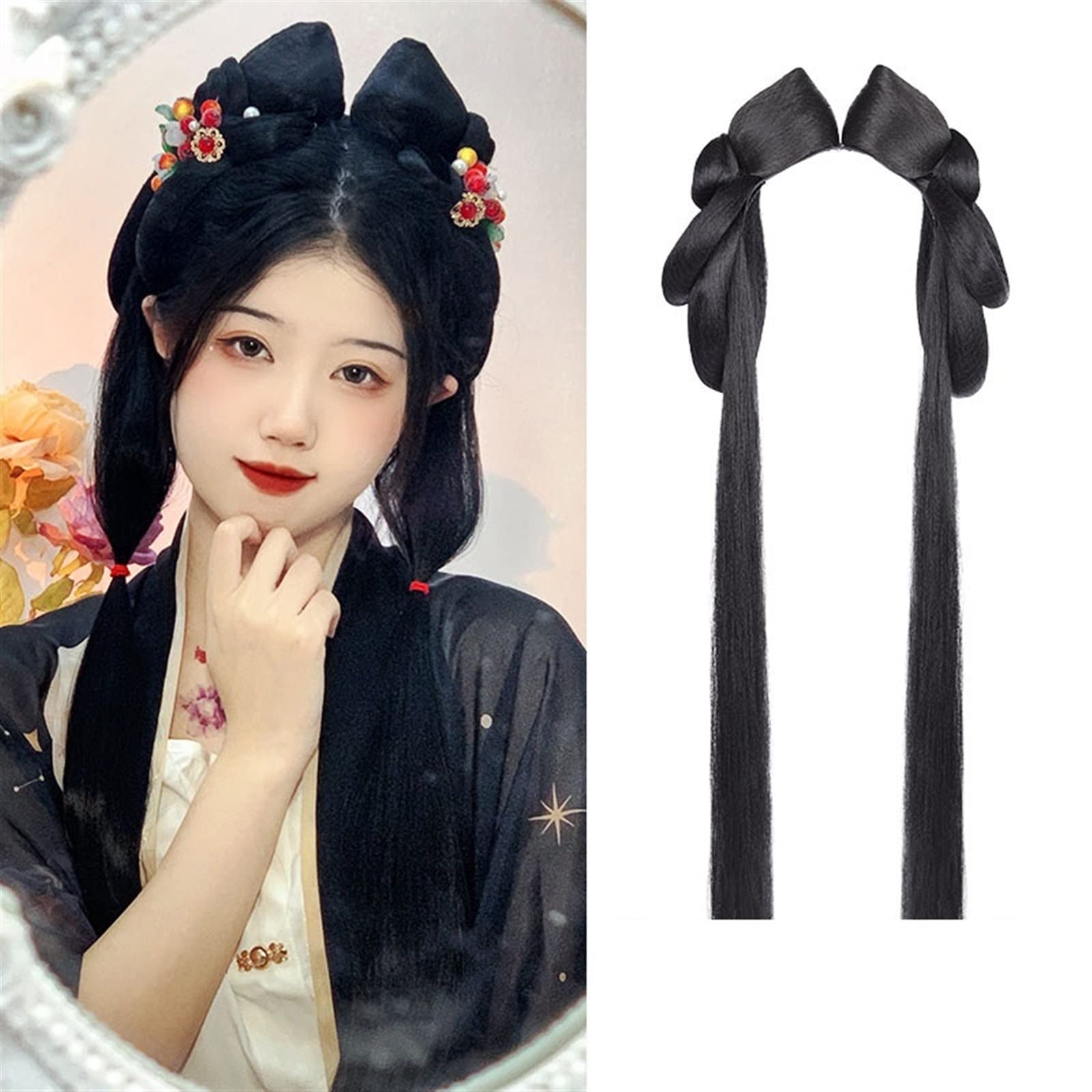 Amazon.com : Oligage Hanfu Wig Headband Women Chinese Style Hair Piece ...