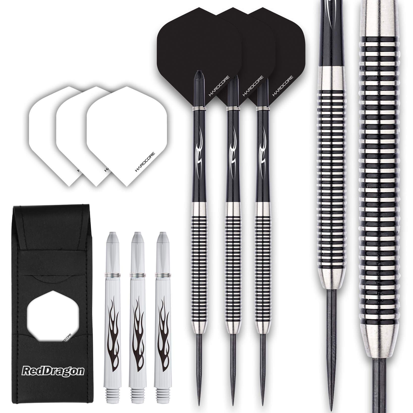 PERSONALISED PEGASUS TUNGSTEN DARTS SET - 24 GRAM - Red Dragon Black ...