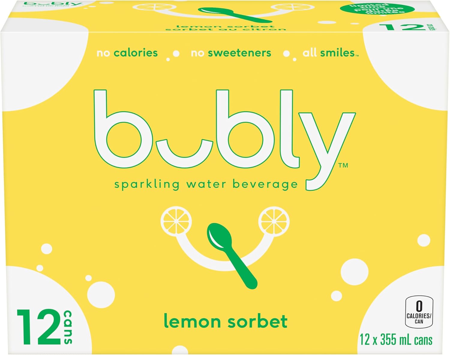 Bubly Lemon Sorbet Sparkling Water 12 x 355 mL : Amazon.ca: Grocery ...